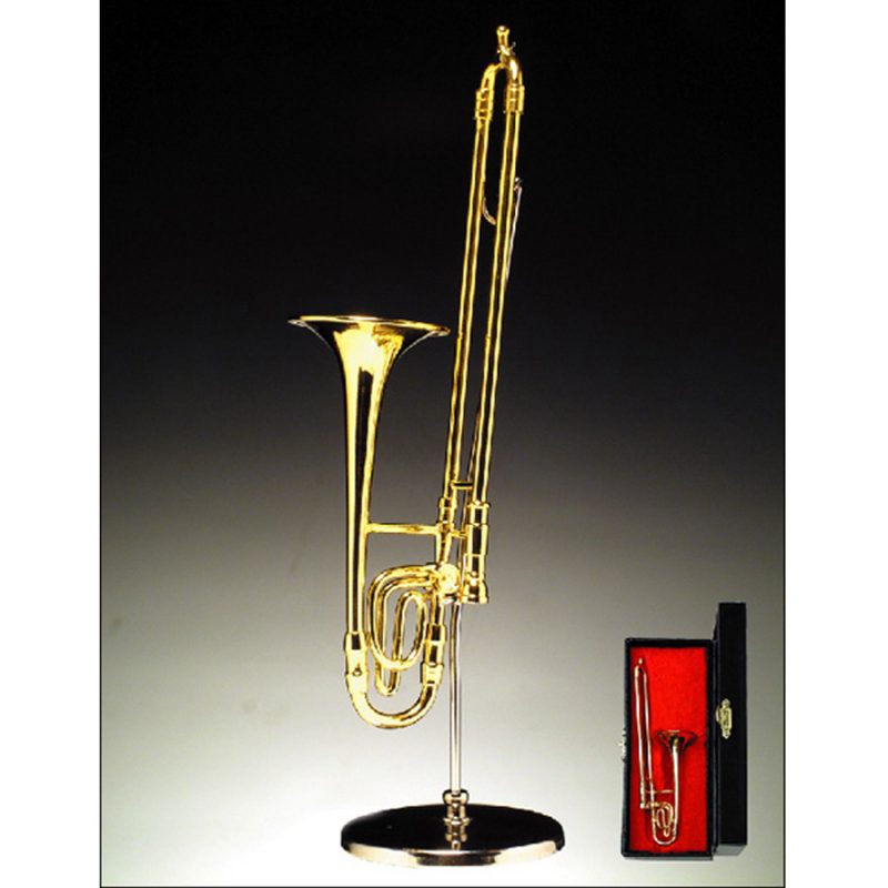 Brass Instrument -Miniature Trombone with Stand and Case | The Music ...