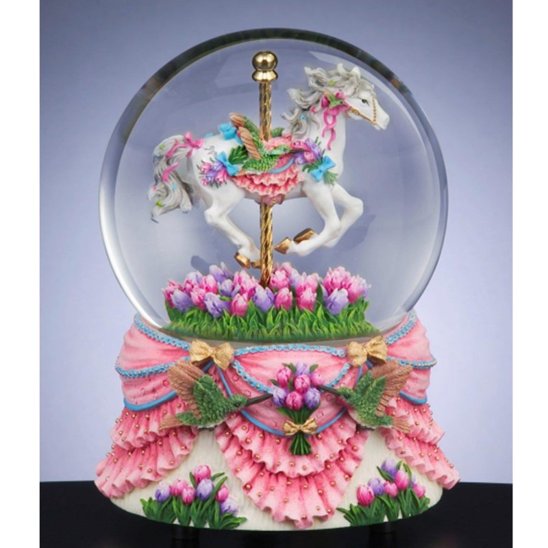 Hummingbird Musical Carousel Water Globe | The Music Box Company