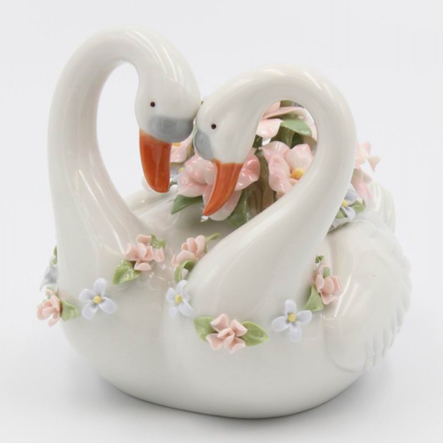 Swans Porcelain Musical | The Music Box Company