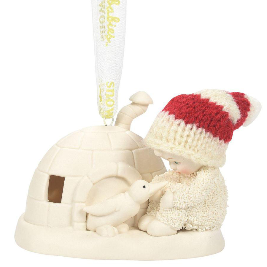 Snowbaby – Igloo Visit Ornament | The Music Box Company