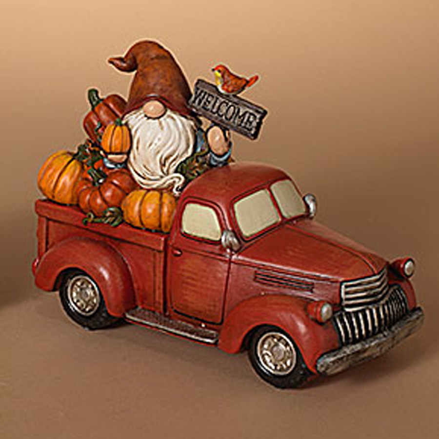 Gnome Harvest Pumpkin Truck – Red | The Music Box Company