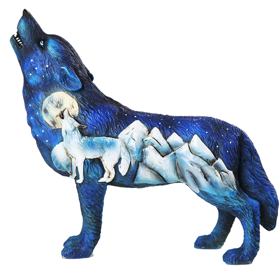 Blue Mountain Wolf Figurine | The Music Box Company