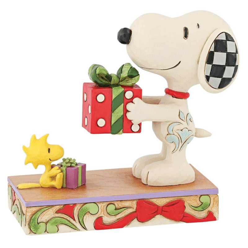 Snoopy and Woodstock With Gift | The Music Box Company