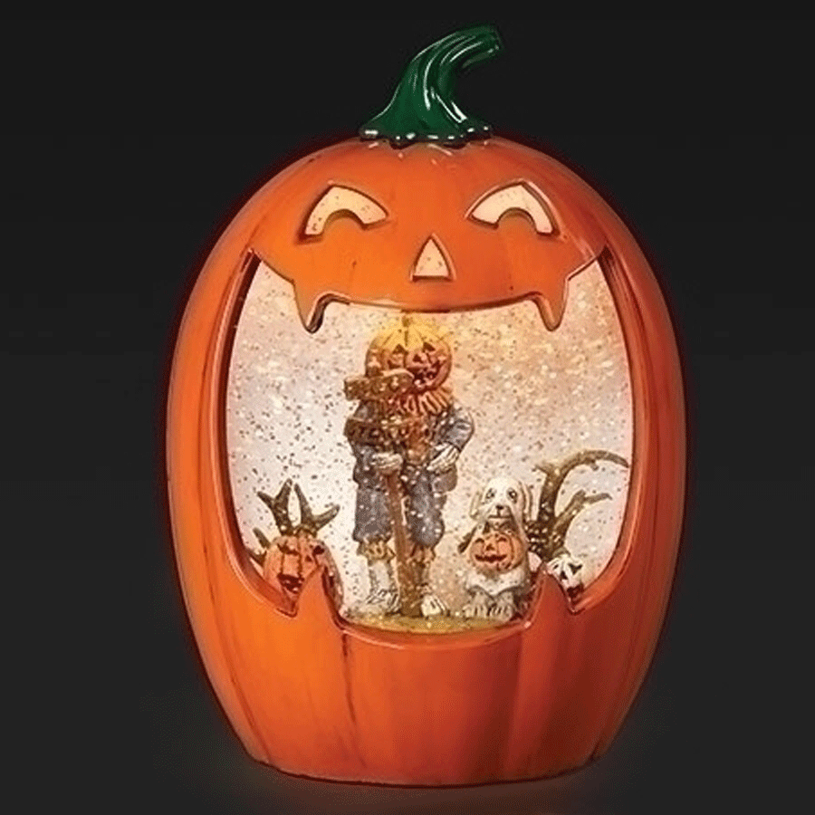 Jack-O-Lantern Large Lighted Swirl | The Music Box Company