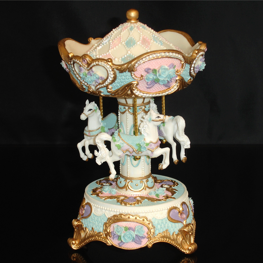 Musical Carousel – Blue and Gold | The Music Box Company