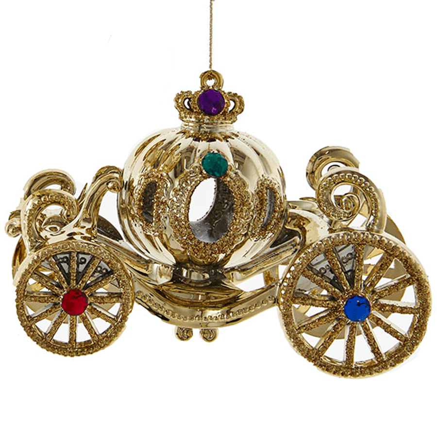 Gold Jeweled Carriage Ornament | The Music Box Company