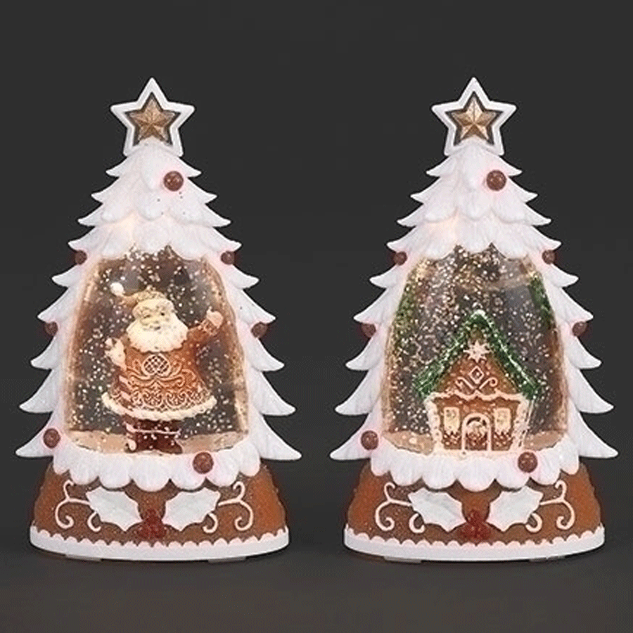 Gingerbread Plastic Snow Globe Set | The Music Box Company