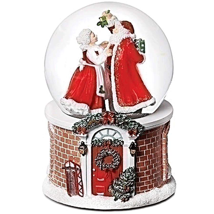 Santa & Mrs Claus Musical Snow Globe | The Music Box Company